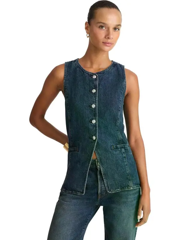 Madewell Denim Cutaway Vest - Greendale Wash