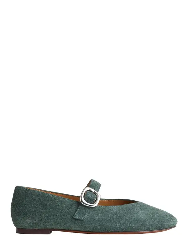 Madewell Remy Suede Mary Jane Flats - Architect Green