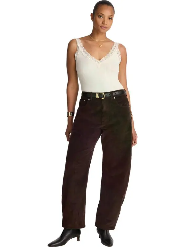 Madewell The Curvy Balloon Corduroy Pant - Dark Carob
