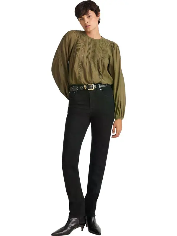 Madewell High-waisted Tapered Jeans - Black Frost
