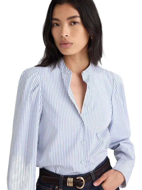 Madewell Puff-sleeve Button-up Shirt - Hydrangea