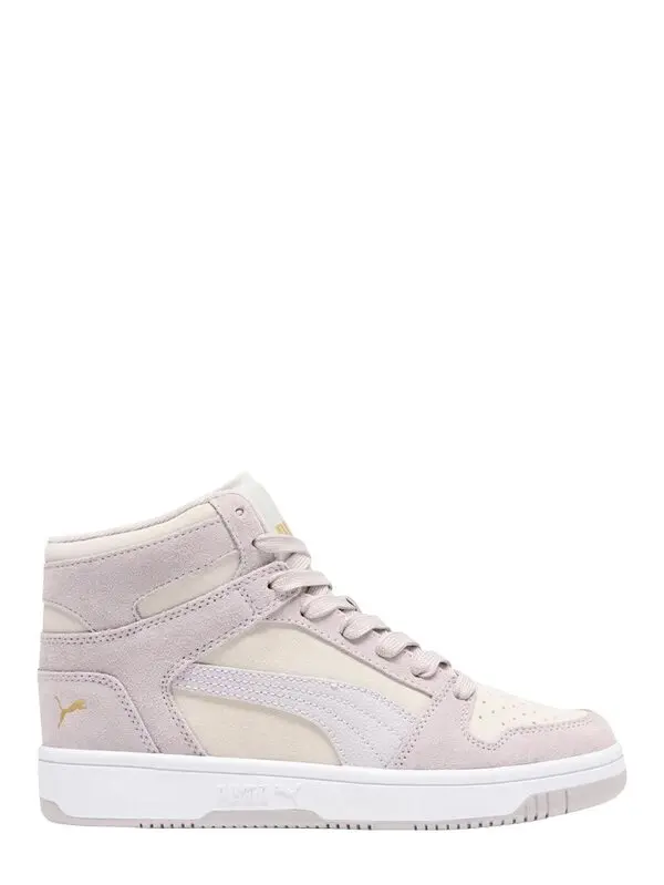 PUMA Rebound Layup Stone High-top Sneakers - Feather Gray/marble/puma Team Gold