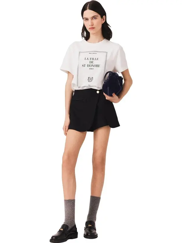 Maje Layered-effect Suit Skort - Black