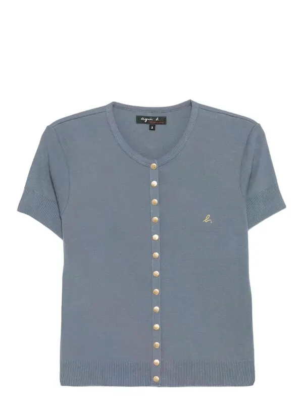 AGNÈS B. Logo-embroidered Top - Blue