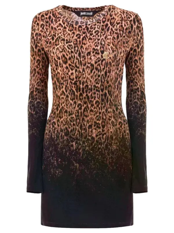 Just Cavalli Leopard-print Ombre Mini Dress - Neutrals
