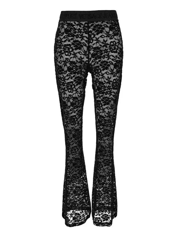Versace Floral-lace Trousers - Black