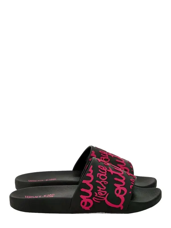Versace Logo-print Slides - Black