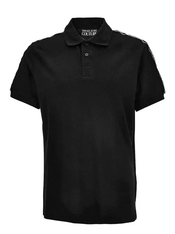 Versace Tape-detail Polo Shirt - Black