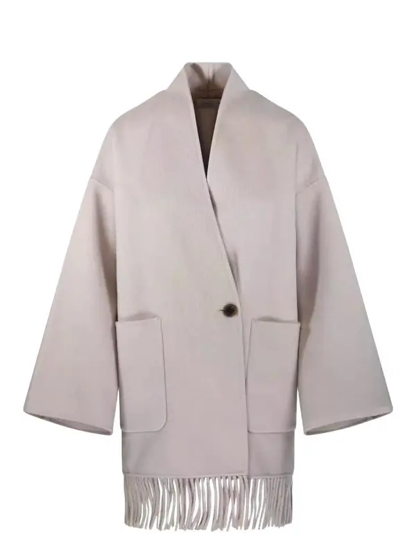 THE DYNAMIS STUDIO Fringed Patch-pocket Coat - Neutrals