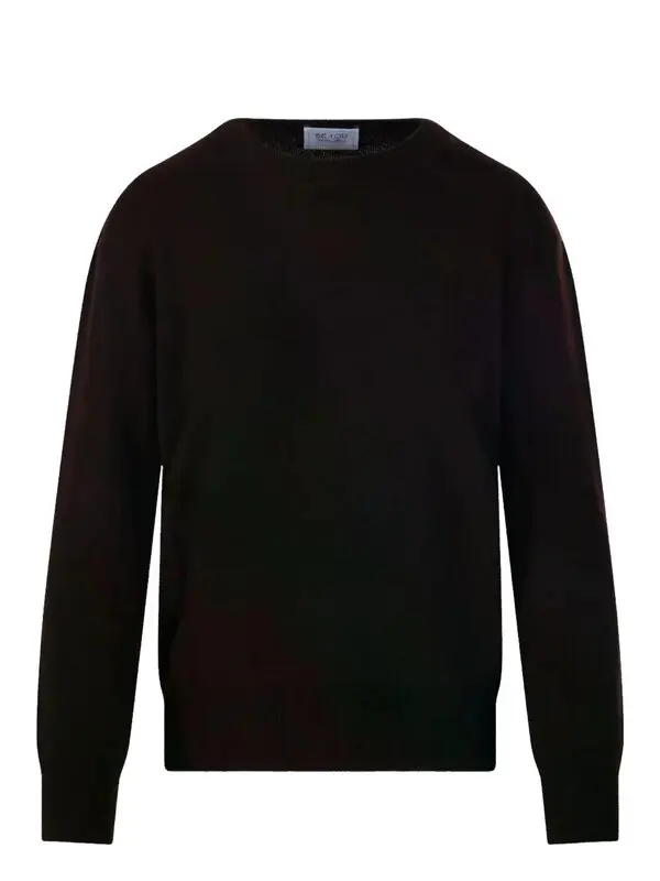 BEYOU Round-neck Cashmere Knit - Brown