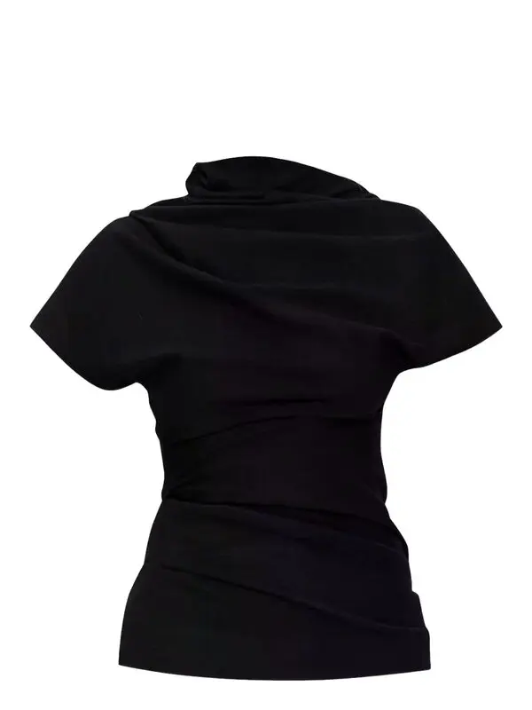 ENTIRE STUDIOS Draped Wool Top - Black