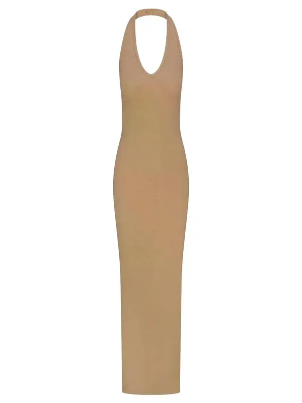 Eterne Halter Maxi Dress - Neutrals