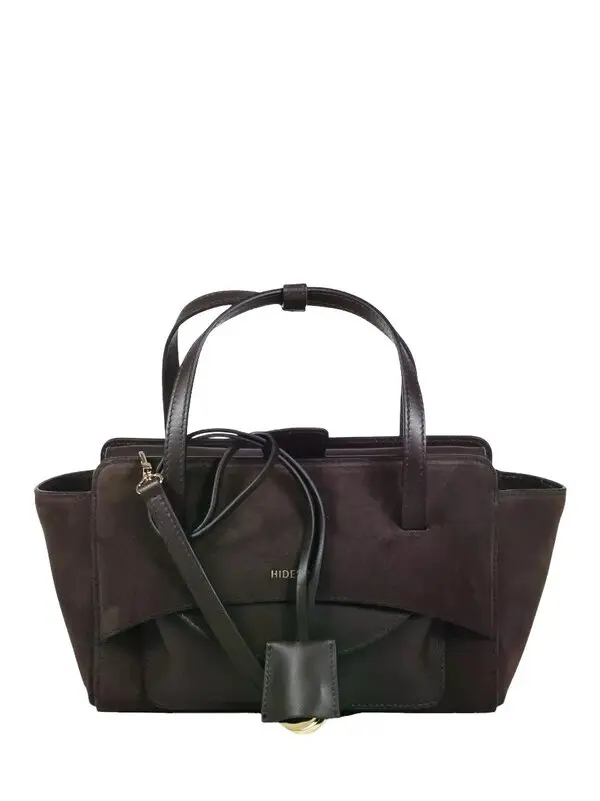 HIDESINS Flap Suede-leather Tote Bag - Brown