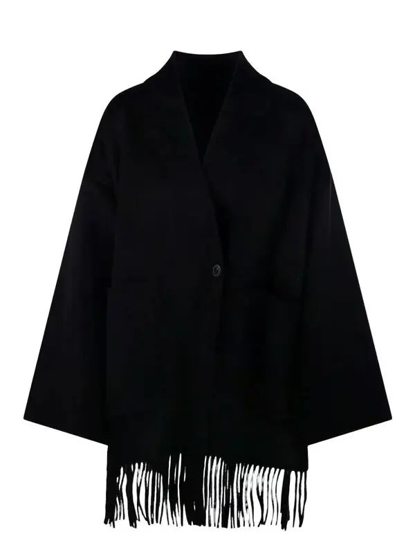 THE DYNAMIS STUDIO Fringed Cape - Black