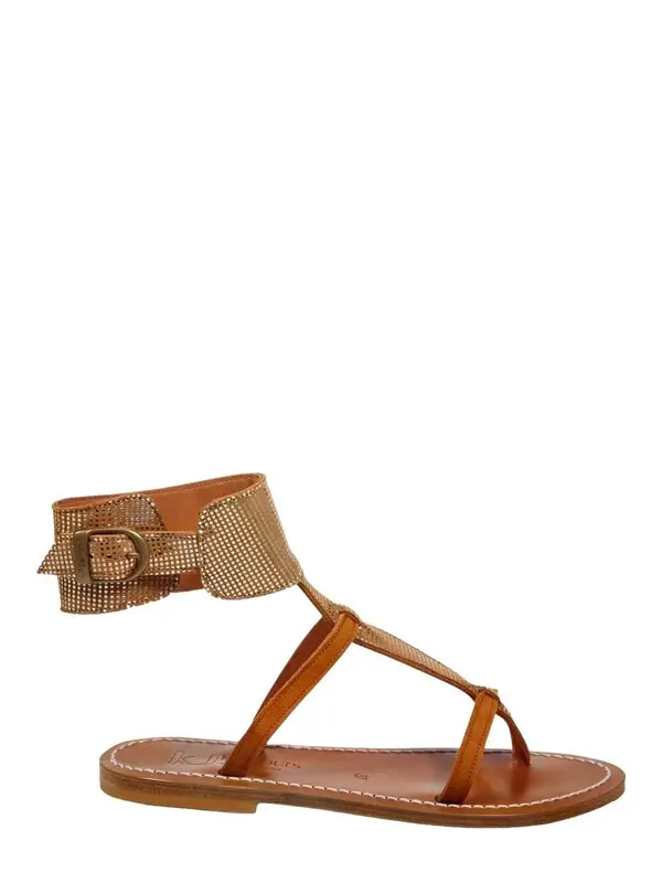 K.JACQUES Caravelle Leather Sandals - Brown