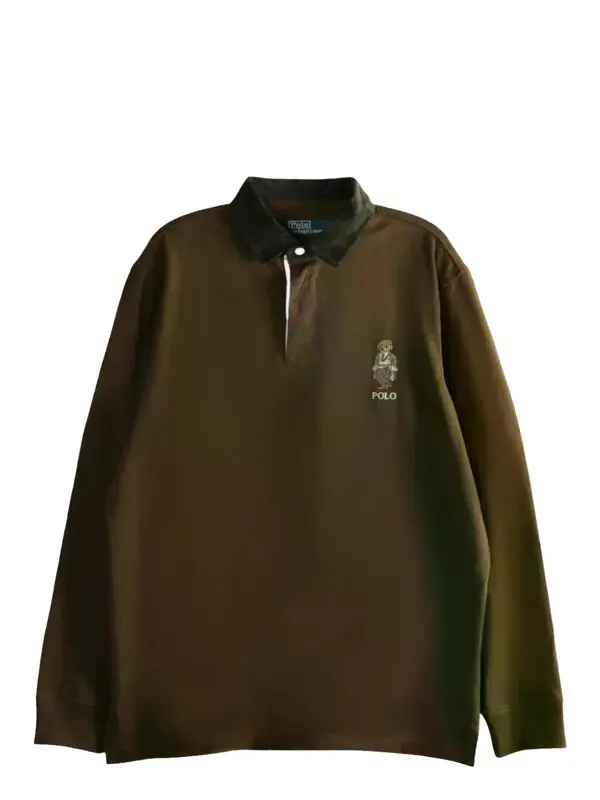Polo Ralph Lauren Bear-embroidered Rugby Polo Shirt - Brown