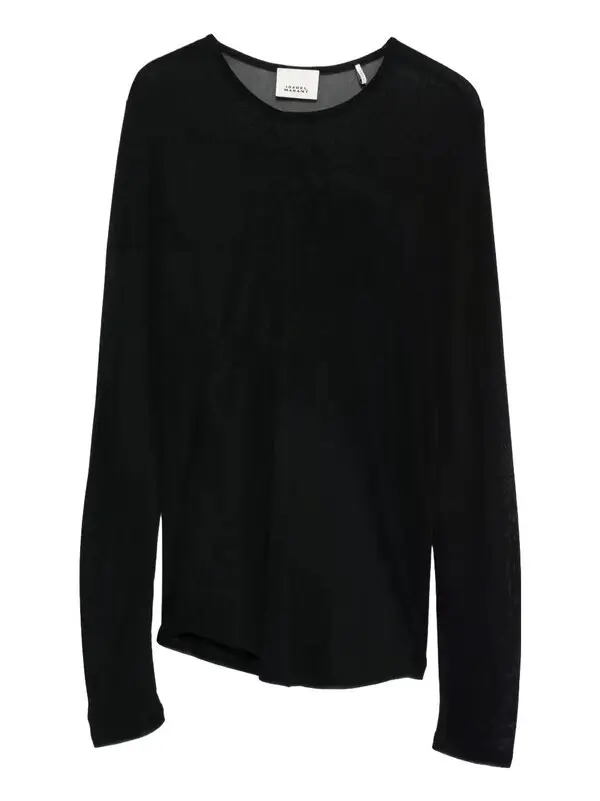 Isabel Marant Sheer-panel Long-sleeve Top - Black
