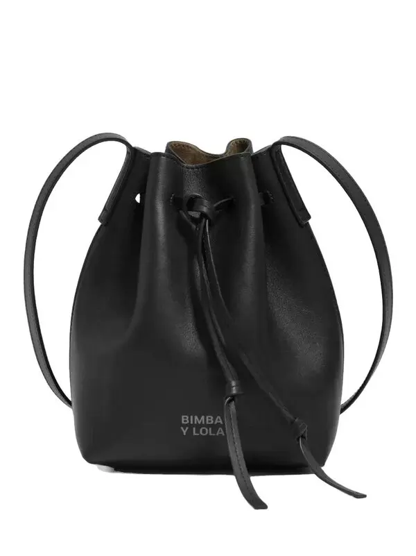 Bimba Y Lola Drawstring-closure Leather Bucket Bag - Black