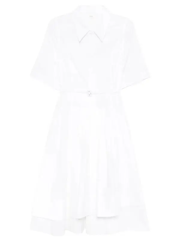 Co Collection Layered Cotton Shirt Dress - White