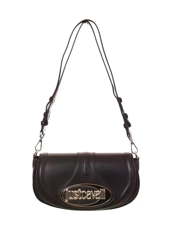 Just Cavalli Shoulder Bag With Logo Plaque - Black