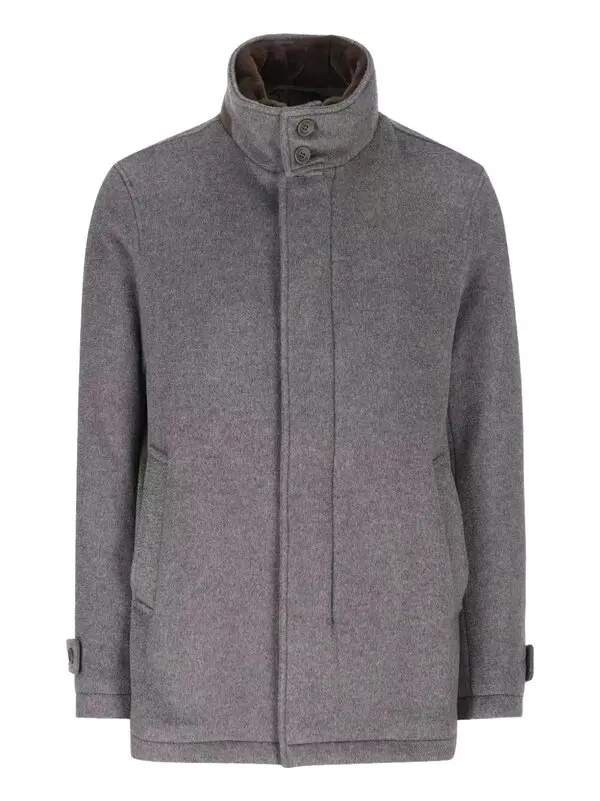 Herno Cashmere High-neck Jacket - Grey