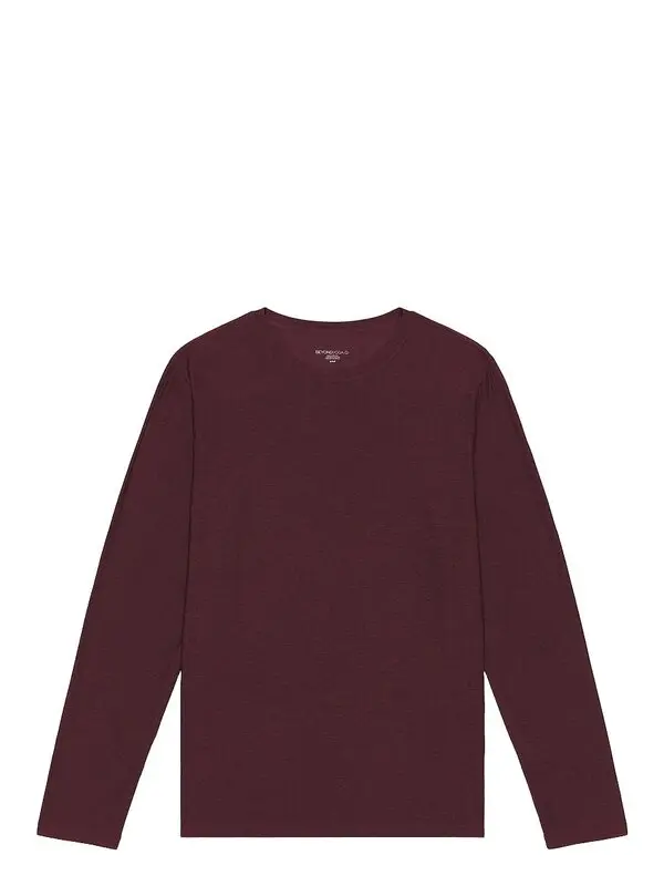 Beyond Yoga Always Beyond Long Sleeve Crew 2.0 - Midnight Burgundy Heather