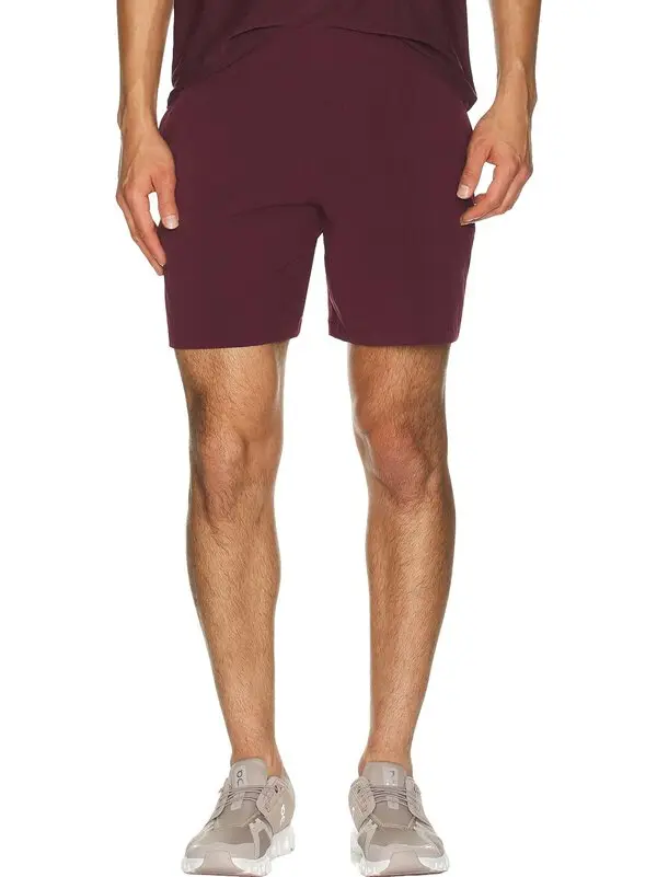 Beyond Yoga Long Run 7 Unlined Short - Deep Maroon