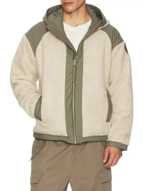 Canada Goose Alberni Reversible Fleece Bomber - Light Tan & Smokey Sage
