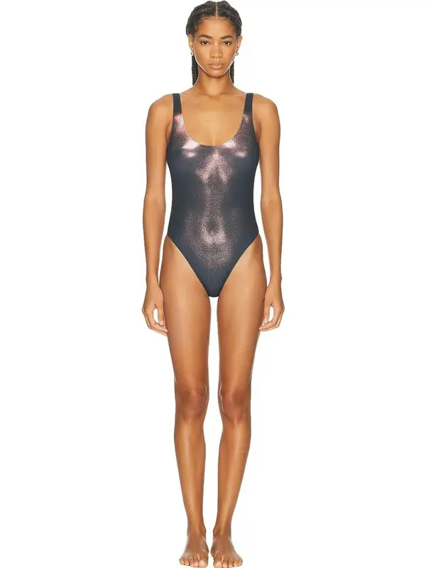 Jean Paul Gaultier Body Dust Printed One-piece Swimsuit - Black & Brown