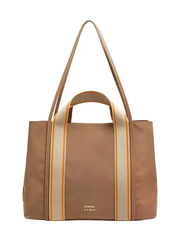 Bimba Y Lola Striped Tote Bag - Brown