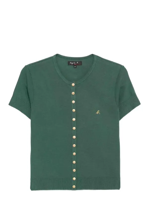 AGNÈS B. Logo-embroidered Top - Green
