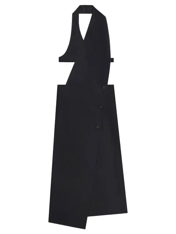 COURREGES Double-breasted Crossover-front Midi Dress - Black