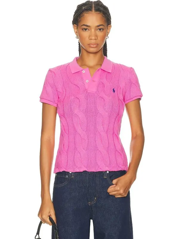 Polo Ralph Lauren Short Sleeve Polo Top - Dalia Pink