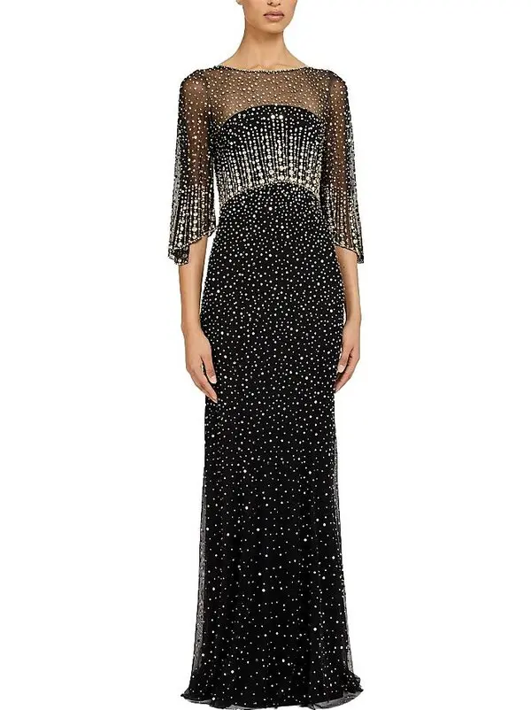 Jenny Packham Kiya Embellished Maxi Gown - Liquorice