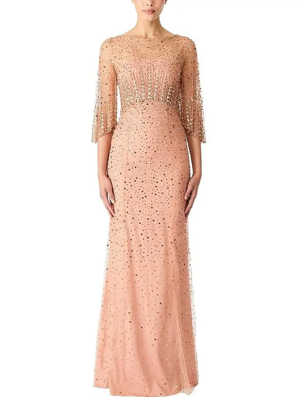 Jenny Packham Kiya Embellished Maxi Gown - Sable