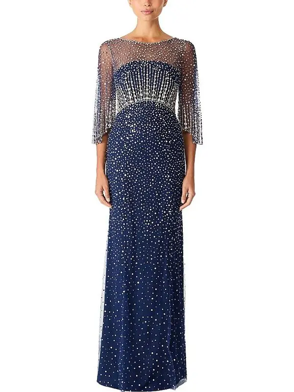 Jenny Packham Kiya Embellished Maxi Gown - Sea Dragon