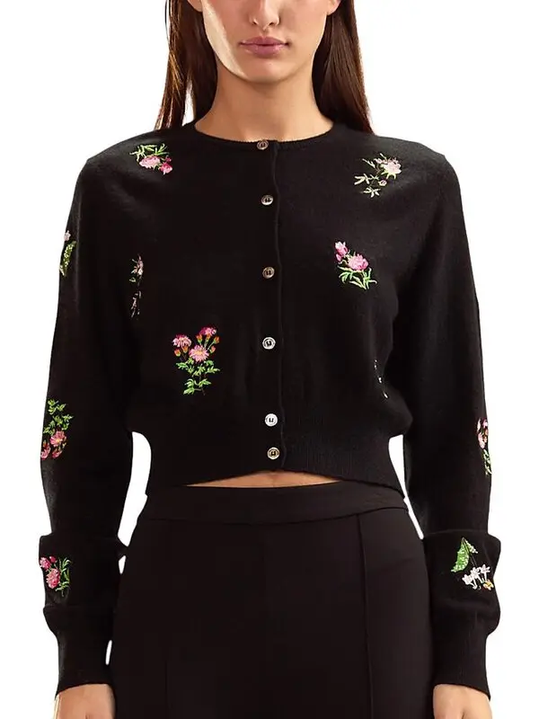 Cynthia Rowley Forget Me Not Cardigan - Black Multi