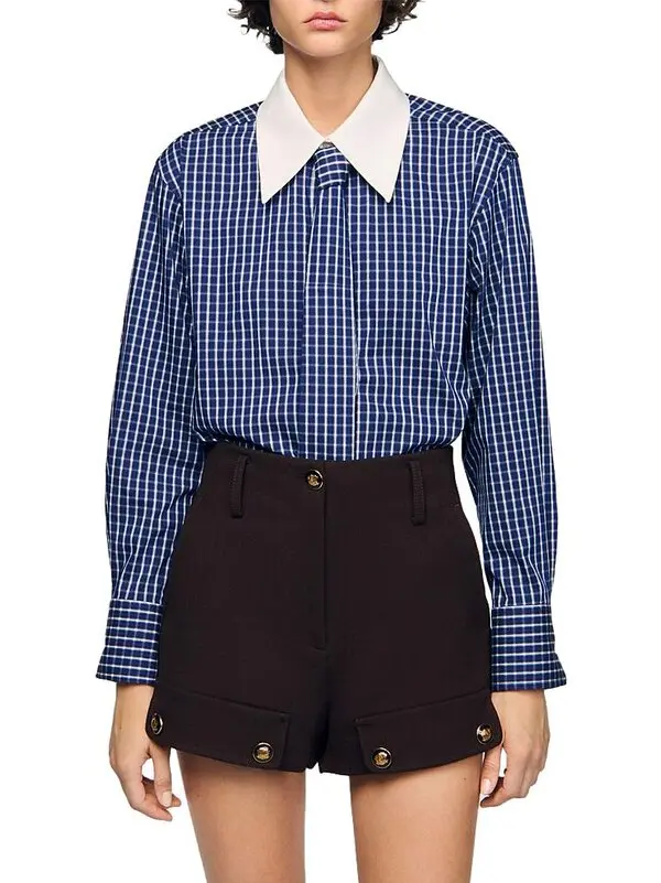 Sandro Checkered Shirt - Blue/black