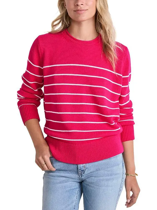 Vineyard Vines Katie Cotton Rollneck Sweater - Molly Stripe Pink