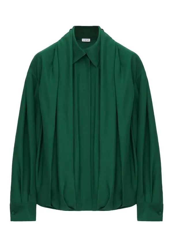 Loewe Silk Draped Shirt - Green