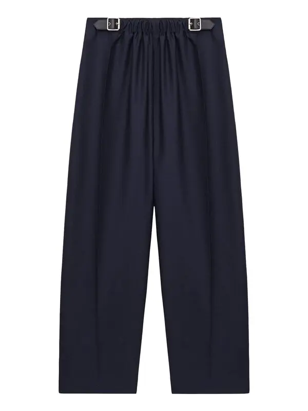 Loewe Buckled Wide-leg Trousers - Navy