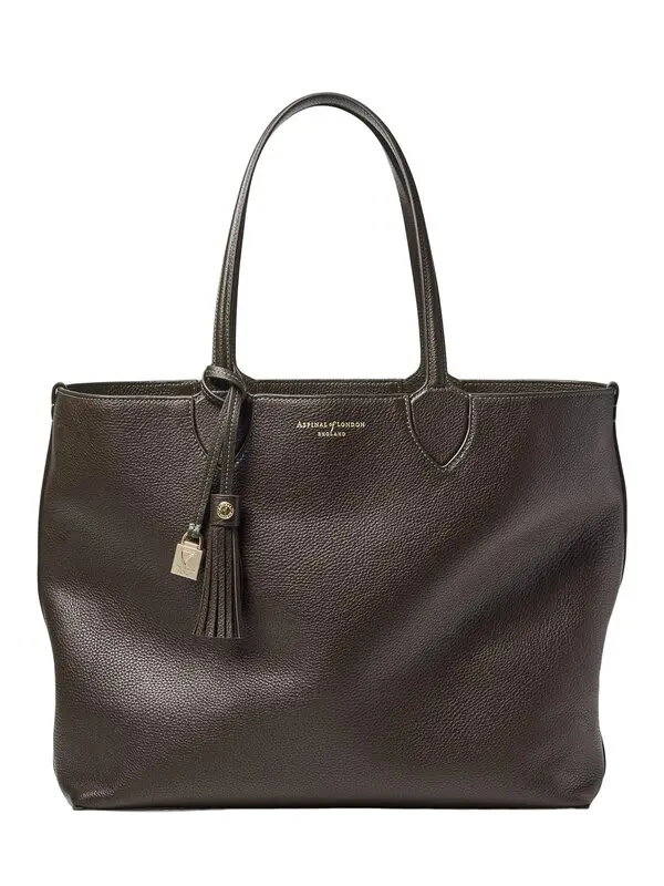 ASPINAL OF LONDON Oversized Leather Hudson Tote Bag - Brown