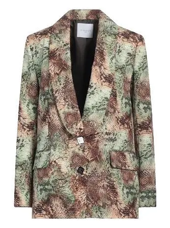 GAËLLE PARIS Single-breasted Snakeskin-print Blazer - Green