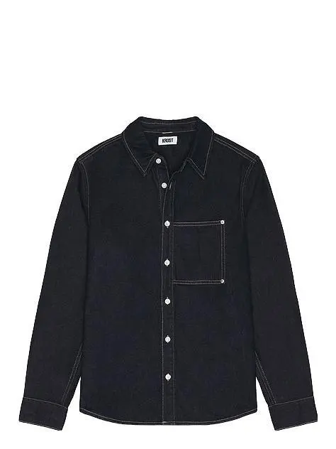KROST Indigo Denim Rivet Shirt In Blue - Indigo Wash