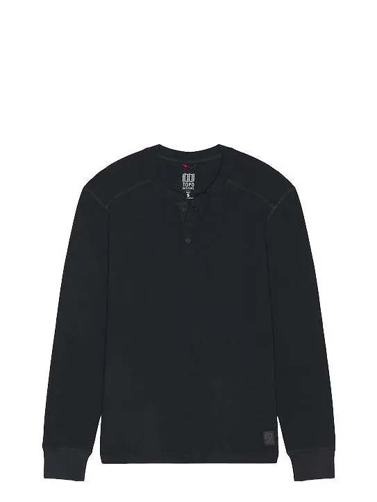 TOPO DESIGNS Global Waffle Henley - Black