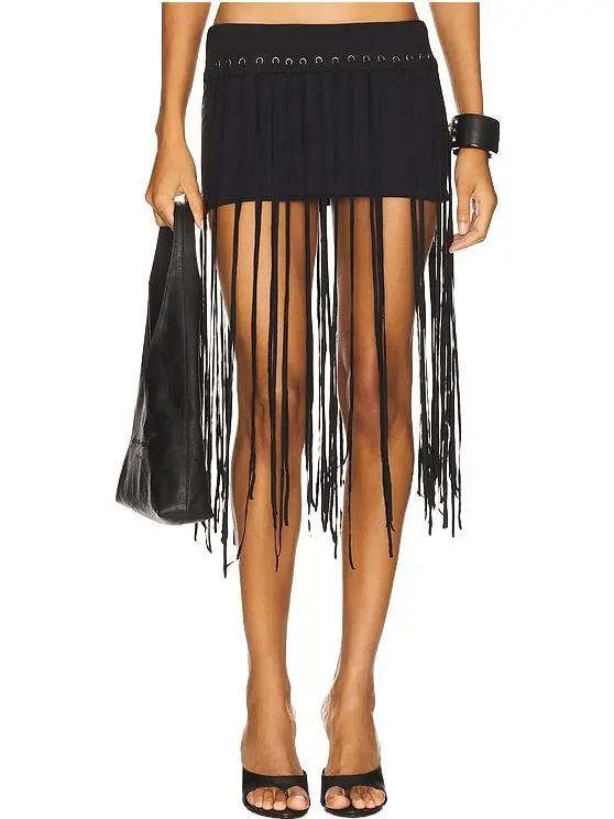 NIIHAI Fringe Swim Skirt - Black