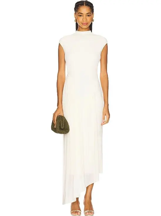 ET OCHS Francis Knit Combo Midi Dress - Ivory
