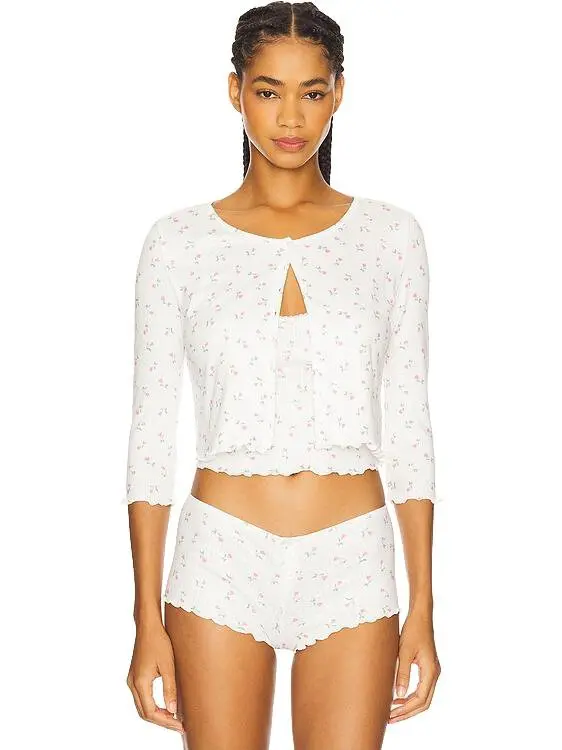 For Love & Lemons Elliana Cardigan - White