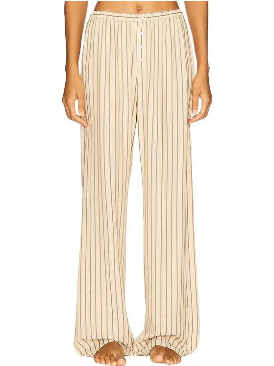 For Love & Lemons Mindy Wide Leg Pant - Brown