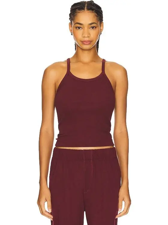 Eterne Cotton Rib Tank Top - Oxblood